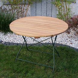 Pharao24.de Runder Klapptisch f&uuml;r Garten massiv