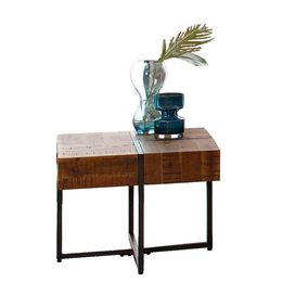 Pharao24.de Couchtisch Holz und Metall im Industry und Loft Stil 45 cm hoch