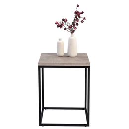 Pharao24.de Design Beistelltisch in Beton Grau und Schwarz 40 cm breit