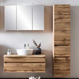 Pharao24.de Badezimmerm&ouml;belset Landhausstil in Wildeichefarben Made in Germany (dreiteilig)
