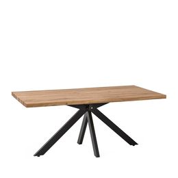 Pharao24.de K&uuml;chentisch aus Eiche Massivholz und Metall modern