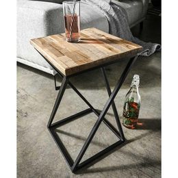 Pharao24.de Factory Beistelltisch aus Recyclingholz Metall