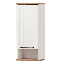 Pharao24.de Badezimmerschrank h&auml;ngend im Landhausstil Wei&szlig; und Eichefarben