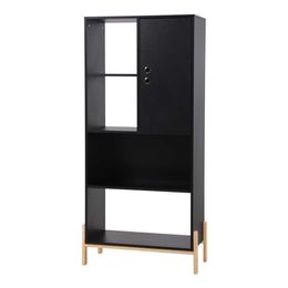 Pharao24.de Buecherregal in modernem Design Schwarz und Piniefarben