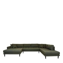 Pharao24.de Couchlandschaft im Skandi Design Oliv Gr&uuml;n und Schwarz