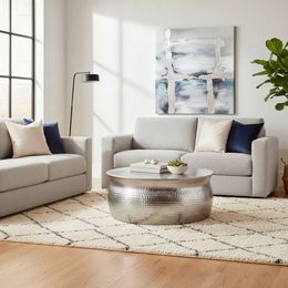 Pharao24.de Couch Beistelltisch aus Aluminium Loft Style