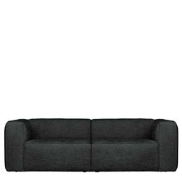 Pharao24.de 3er Sofa in Dunkelgrau Stoffbezug breite Armlehnen