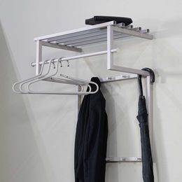 Pharao24.de Garderobe Wandgarderobe mit Kleiderstange und Hutablage aus Metall