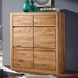 Pharao24.de Massivholz Schuhschrank aus Wildeiche ge&ouml;lt 100 cm breit 100x111x37 cm Pharao24