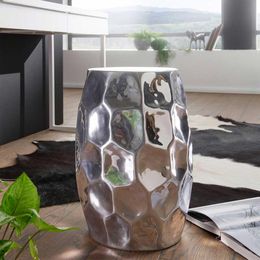 Pharao24.de Designer Tisch aus Aluminium Hammerschlag Optik
