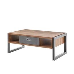 Pharao24.de Wohnzimmertisch in Eiche dunkel Schiefer Grau Loft Design