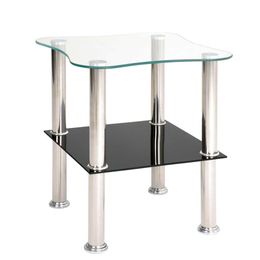Pharao24.de Beistelltisch in Klecksform Glas und Metall