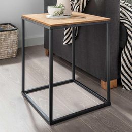 Pharao24.de Quadratischer Beistelltisch im Industry und Loft Stil 50 cm hoch
