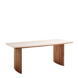 Pharao24.de Holz Esstisch Esstisch Akazie in modernem Design mit Wangen Gestell