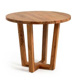 Pharao24.de Runder K&uuml;chen Tisch aus Akazie Massivholz 90 cm breit