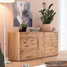 Pharao24.de Esszimmer Sideboard aus Eiche Bianco ge&ouml;lt 150 cm breit