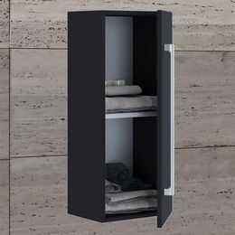 Pharao24.de Schwarzer Bad H&auml;ngeschrank mit Dreht&uuml;r modernem Design
