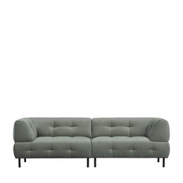 Pharao24.de Wohnzimmer Sofa in Graugr&uuml;n Samt Schwarz