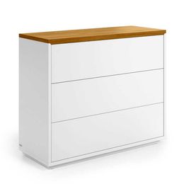 Pharao24.de Schlafzimmerkommode in Wei&szlig; Eichefarben