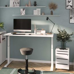 Pharao24.de B&uuml;rotisch h&ouml;henverstellbarer Schreibtisch in modernem Design - Wei&szlig;