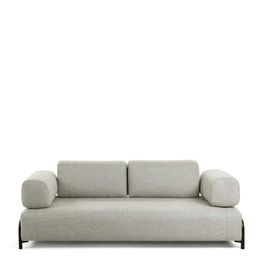Pharao24.de Zweisitzer Sofa in Beige Stoff Armlehnen