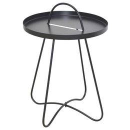 Pharao24.de Schwarzer Metall Beistelltisch 57 cm hoch 40 cm breit