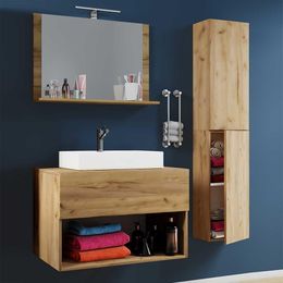 Pharao24.de Badm&ouml;bel Set 3teilig modern f&uuml;r die Wandmontage 52 cm tief (dreiteilig)
