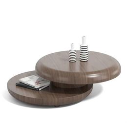 Pharao24.de Wohnzimmertisch Designer Tisch in runder Form mit schwenkbarer Tischplatte