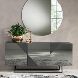 Pharao24.de Spiegel Esszimmersideboard in Anthrazit B&uuml;gelgestell aus Metall