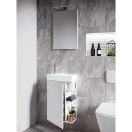 Pharao24.de Waschplatz-Set G&auml;stetoilette in Wei&szlig; 40 cm breit (zweiteilig)