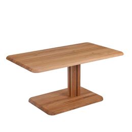 Pharao24.de Wohnzimmer Couchtisch aus Wildeiche Massivholz rollbar und h&ouml;henverstellbar