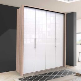 Pharao24.de Gro&szlig;er Ankleideschrank mit Faltt&uuml;ren glasbeschichtet