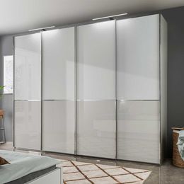 Pharao24.de Schlafzimmerkleiderschrank in Wei&szlig; und Hellgrau 300 cm breit
