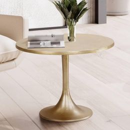 Pharao24.de Couchtisch Beistelltisch in Goldfarben mit Metallplatte