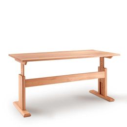 Pharao24.de Schreibtisch Buche ge&ouml;lt per Raster h&ouml;henverstellbar 80 cm tief
