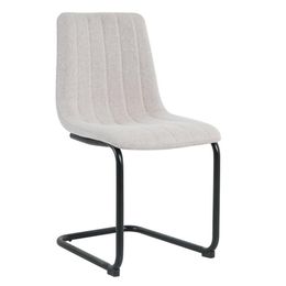 Pharao24.de Polsterstuhl Schwingstuhl in Beige mit Gestell aus Metall (2er Set)