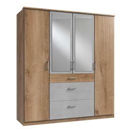 Pharao24.de Schlafzimmerkleiderschrank mit Schubladen und Spiegelt&uuml;ren 58 cm tief