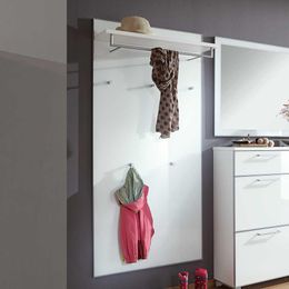 Pharao24.de Wandpaneel Garderobe in Wei&szlig; Glas beschichtet 80 cm breit