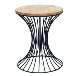 Pharao24.de Tisch Massivholz und Metall 50 cm hoch