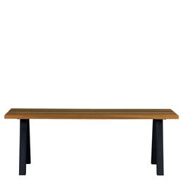 Pharao24.de Terrassentisch aus Abachi Holz und Metall 210 cm breit