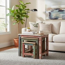 Pharao24.de Dreisatztisch in Bunt Shabby Chic Look (dreiteilig)