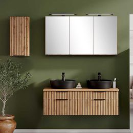 Pharao24.de Waschplatz mit zwei Becken 150 cm breit die Wandmontage (dreiteilig)