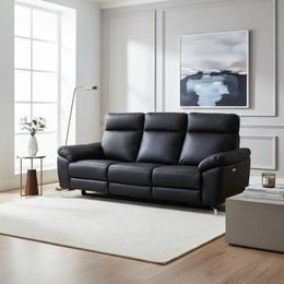 Pharao24.de Wohnzimmer Sofa mit Relaxfunktion Schwarz