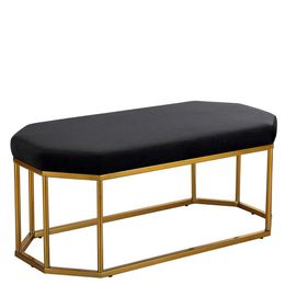Pharao24.de Bettbank mit Metallgestell in Schwarz und Goldfarben 92 cm breit