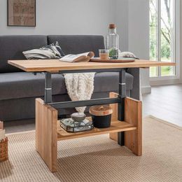 Pharao24.de Couchtisch Eiche h&ouml;henverstellbar in modernem Design 105 cm breit