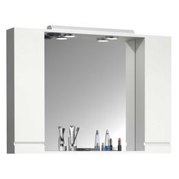 Pharao24.de Badezimmer Schrank mit Spiegel in Wei&szlig; 100 cm breit - 71 cm hoch