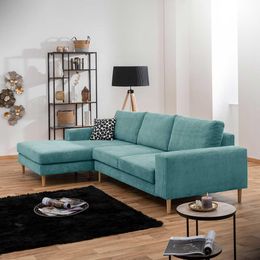 Pharao24.de Ecksofa in Hellblau Skandi Design