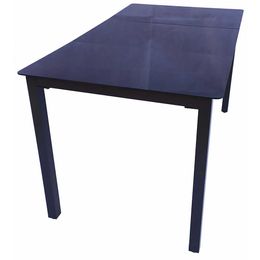 Pharao24.de Esstisch Gartentisch in Schwarz aus Glas und Metall
