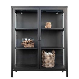 Pharao24.de Kleine Vitrine in Schwarz 80 cm breit