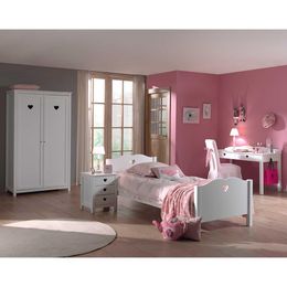 Pharao24.de Komplett Jugendzimmer in Wei&szlig; Herzen (vierteilig)